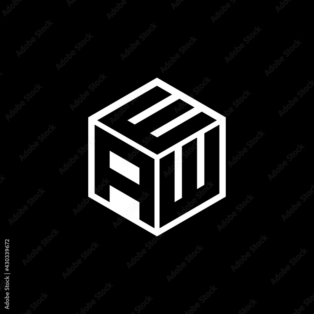 AWE letter logo design with black background in illustrator, vector ...