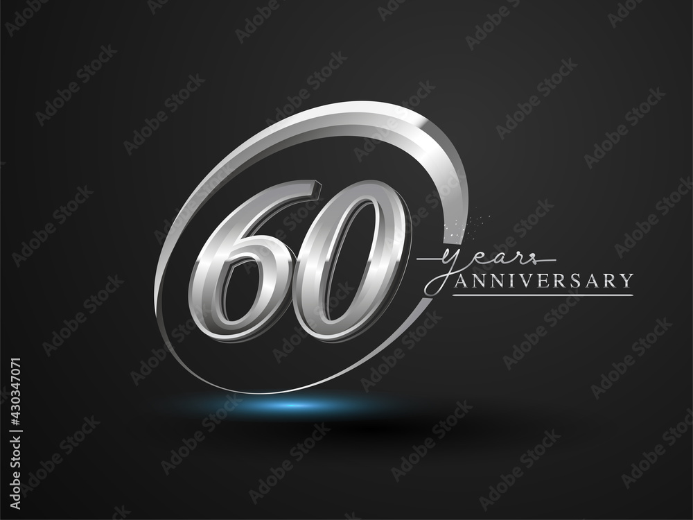 60 Years Anniversary Celebration. Anniversary logo with ring and ...