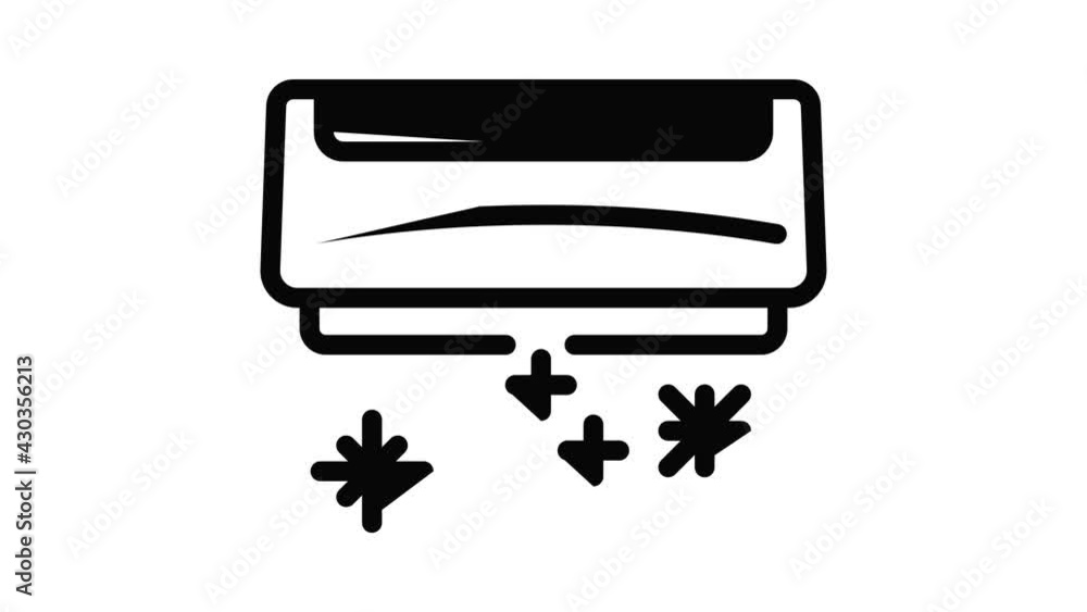 Ice cold conditioner icon animation outline best object on white ...