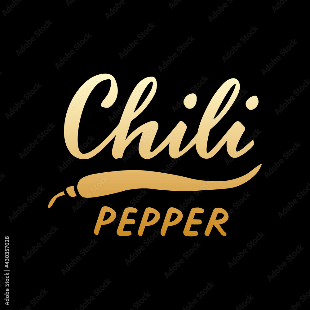 Vector illustration of chili pepper lettering for packages, product ...