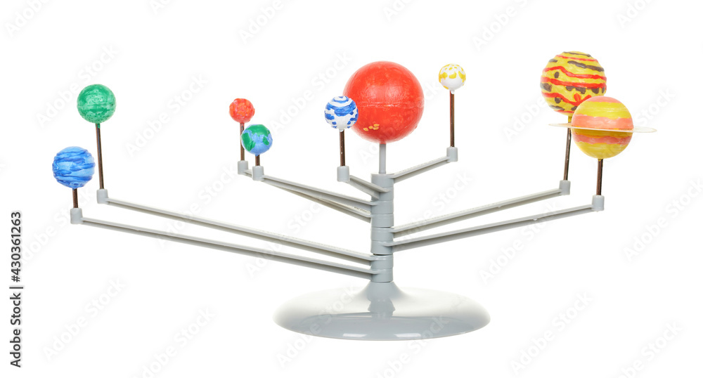 Model of solar system isolated on white background Stock Photo | Adobe ...