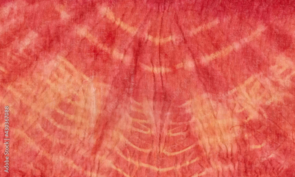red orange colorful tie-dye pattern texture textile fabric cotton batik ...