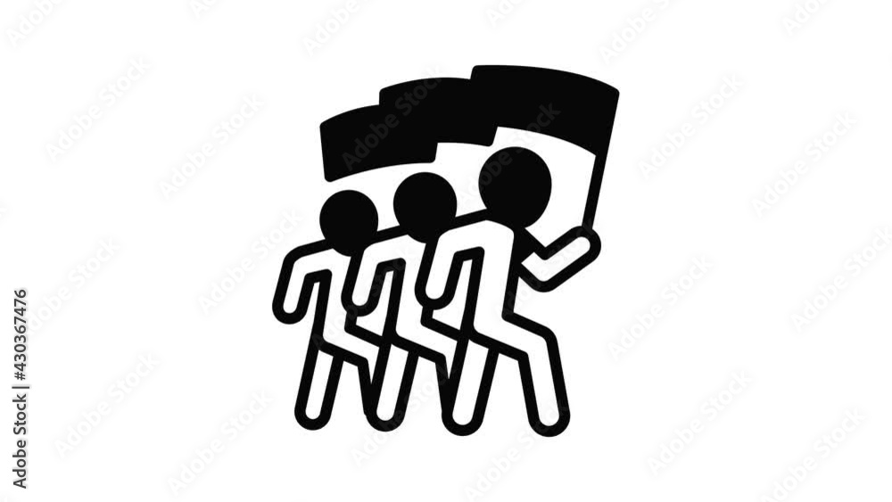 Cohesion team icon animation outline best object on white background ...