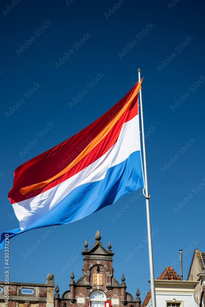 Gouda, South Holland/The Netherlands - April 27 2021: Dutch three ...