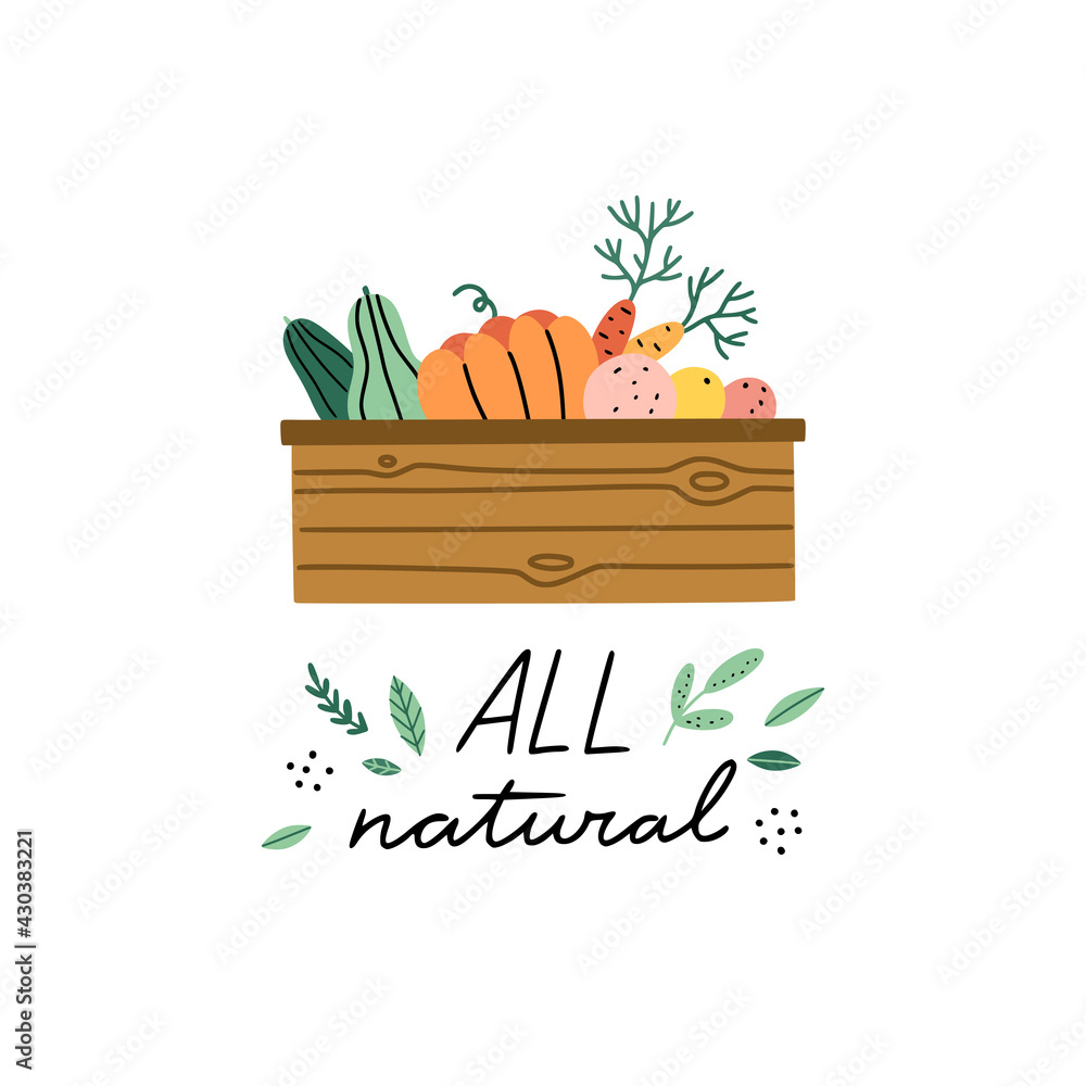 Vegetables and fruits vector clipart. Cute local food illustration and ...