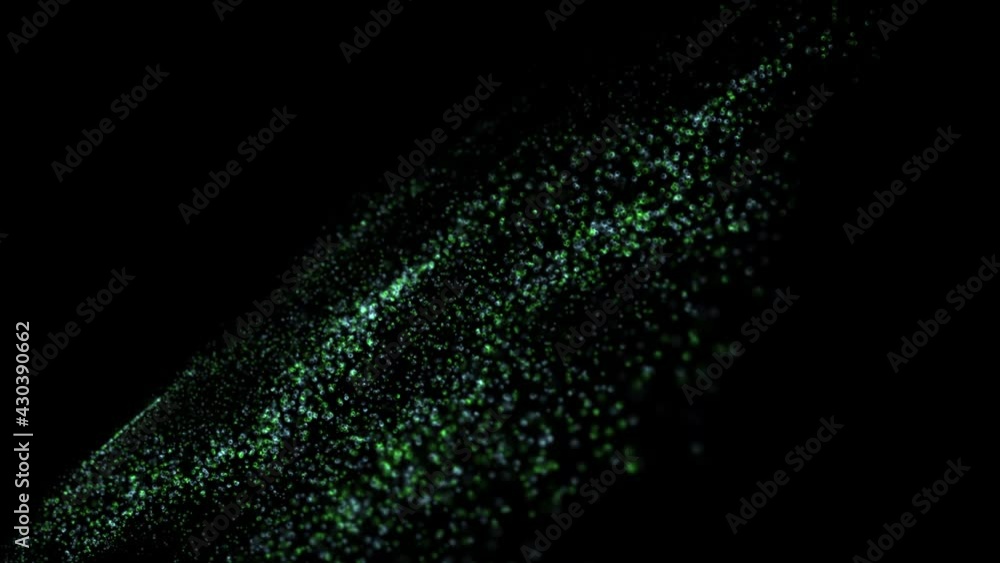 Stream of bubbles floating turbulently on black background with alpha ...