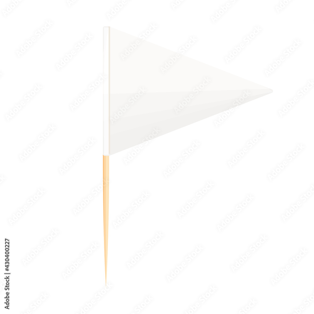 Toothpick flag wooden miniature in cartoon flat style isolated on white ...