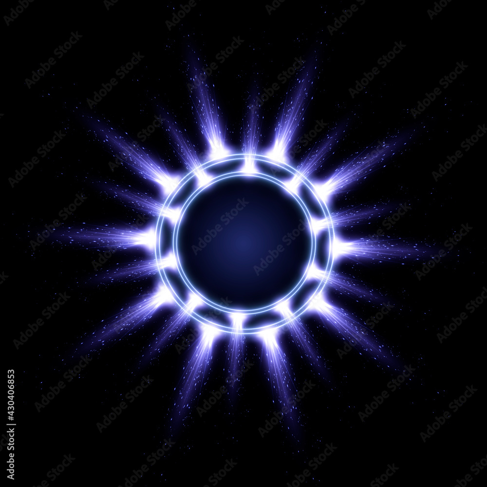 Introducing the effects of vector neon light sets. Glowing blue ...