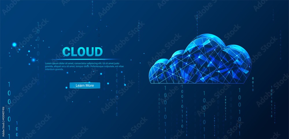Cloud technologies. Cloud computing, Big Data Conceptual illustration ...
