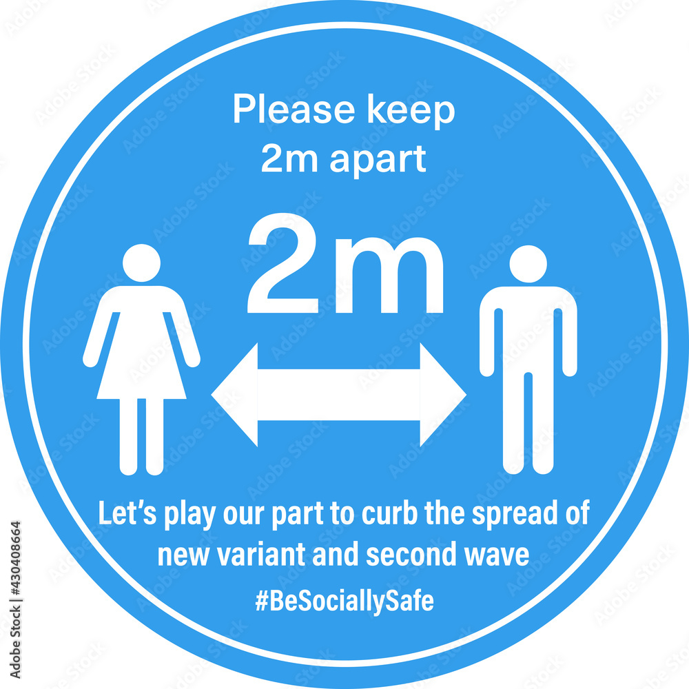 Social Distancing vector Illustration. Keep Apart and maintain at least ...