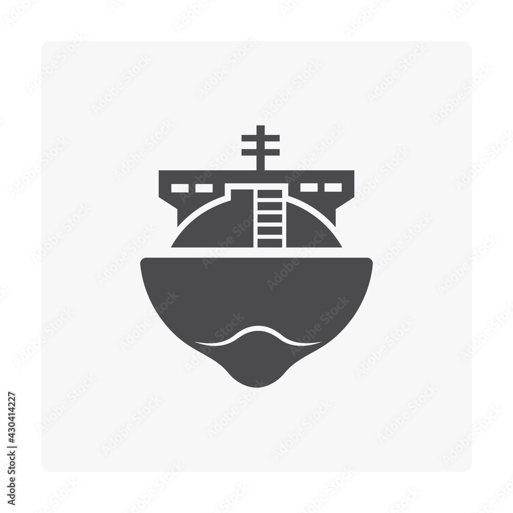 LNG carrier vector icon. Tanker ship with cryogenic tank, vessel. For ...