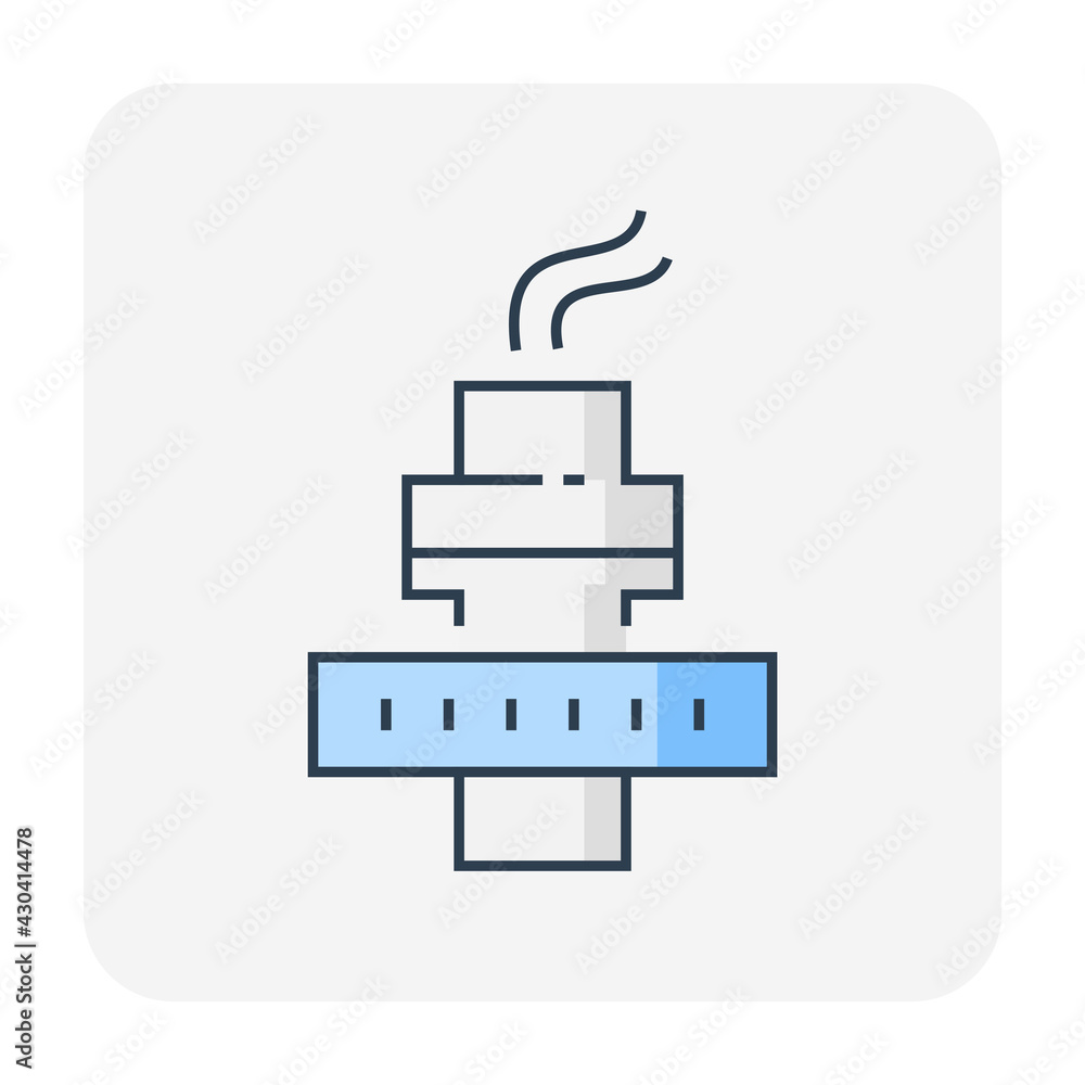 Vetor de Gas flare or flare stack vector icon. Torch device with fire ...