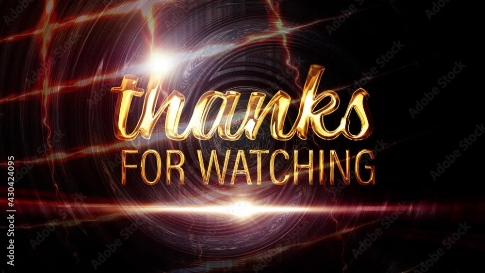 Thanks For Watching cinematic trailer background with optical flares ...