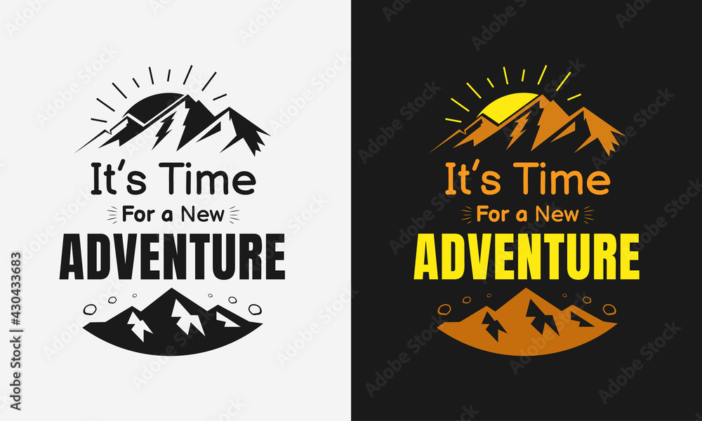 its time for a new adventure, vector modern logos of camping theme ...