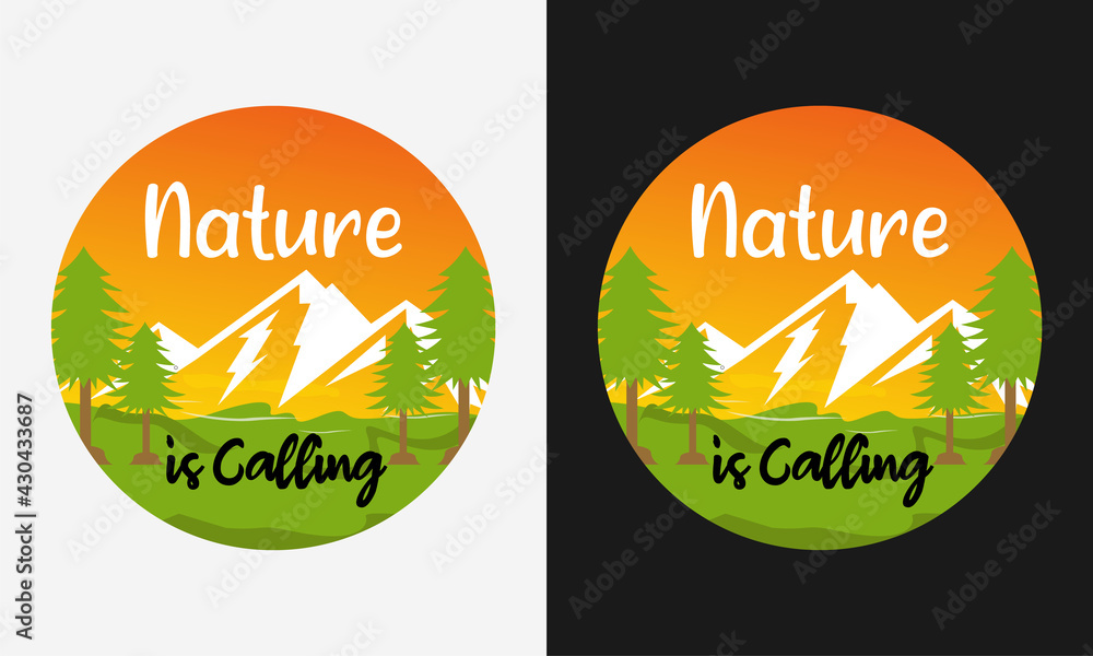 Nature is Calling, vector modern logos of camping theme, suitable for ...