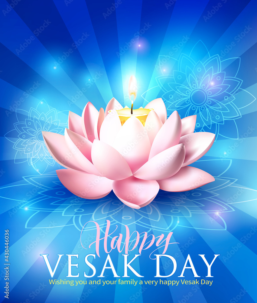 Greeting card for Buddha’s Birthday festival (Vesak Day, Buddha Purnima ...