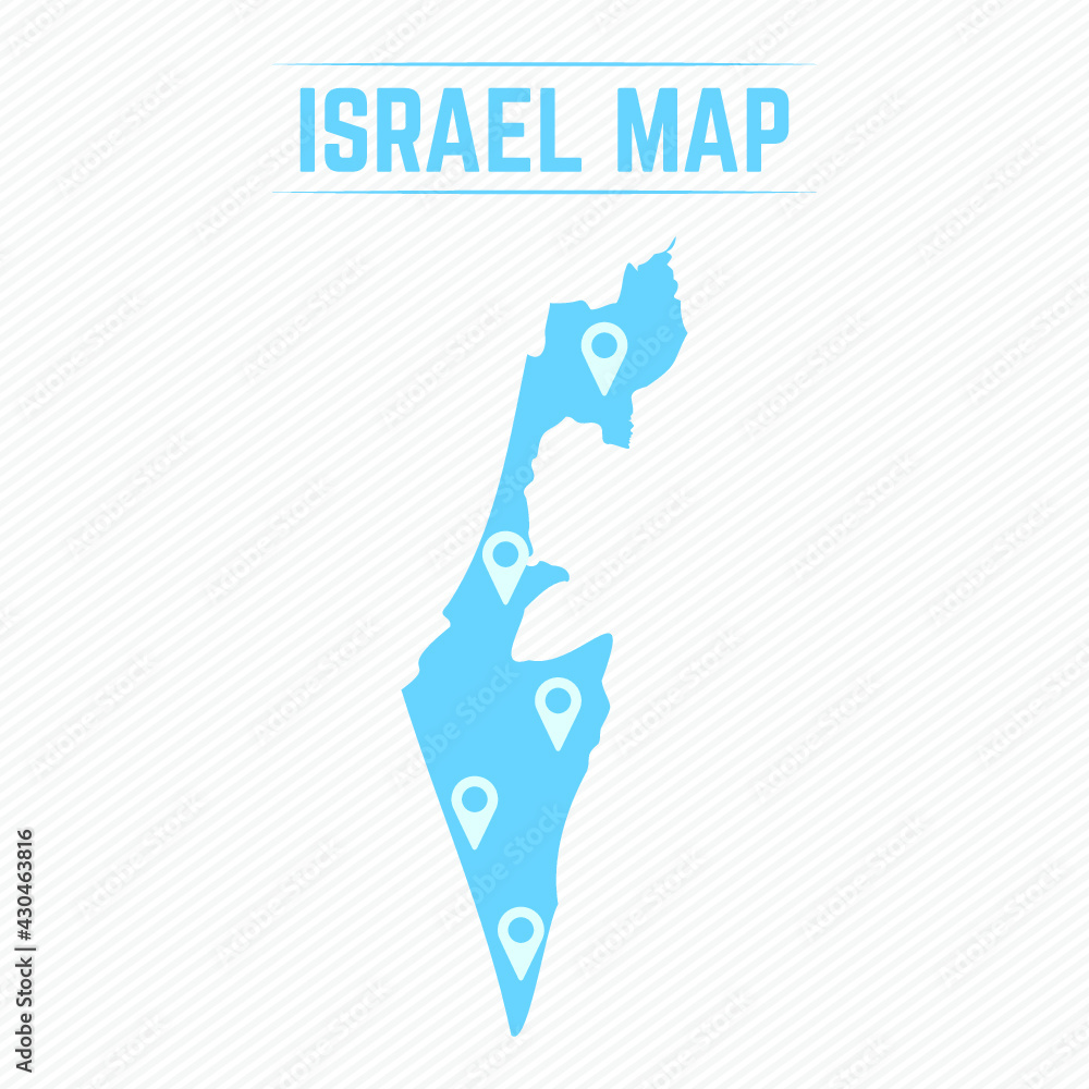 Israel Simple Map With Map Icons Stock Vector | Adobe Stock