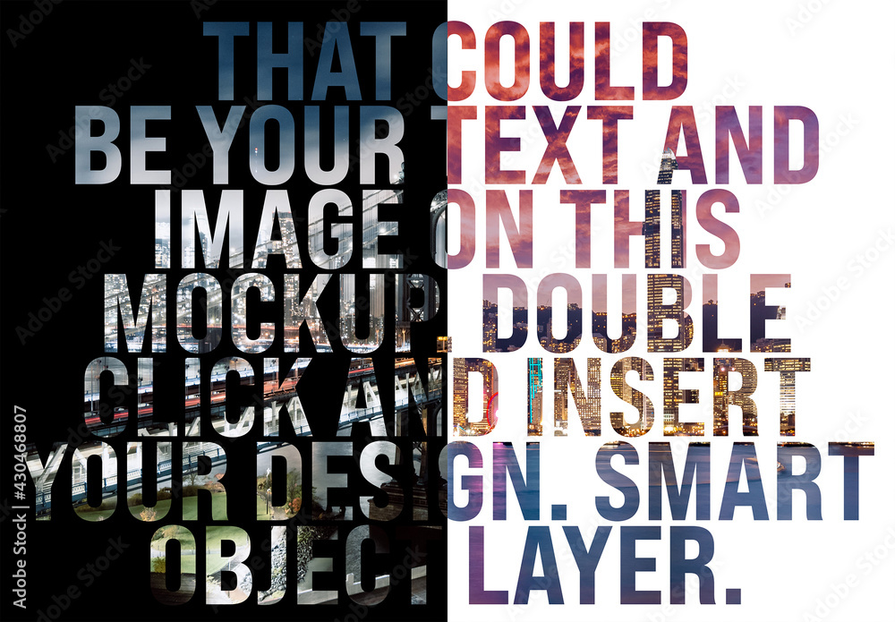 Text Masking Photo Effect Mockup Stock Template | Adobe Stock