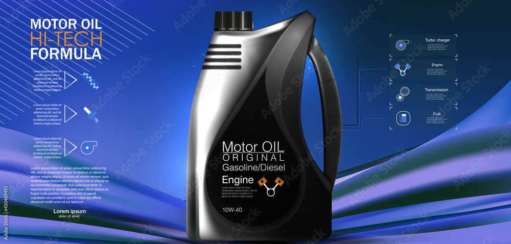 oil background, vector illustration Bottle engine oil Canister of ...
