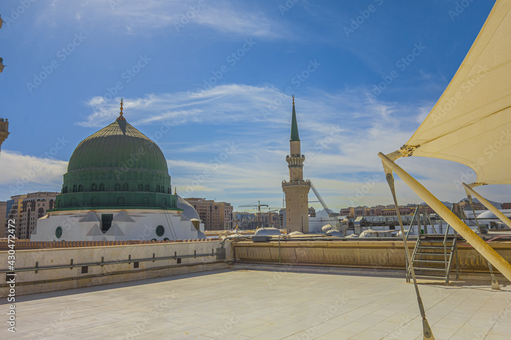 The Green Dome is a built above the tomb of the Islamic prophet ...
