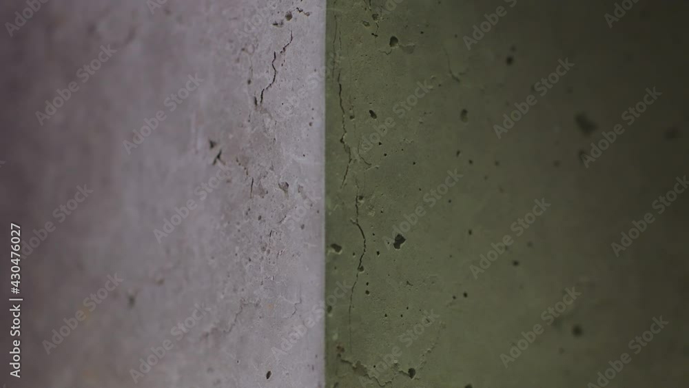 Concrete block breaks under high pressure . Hydraulic press is creating ...