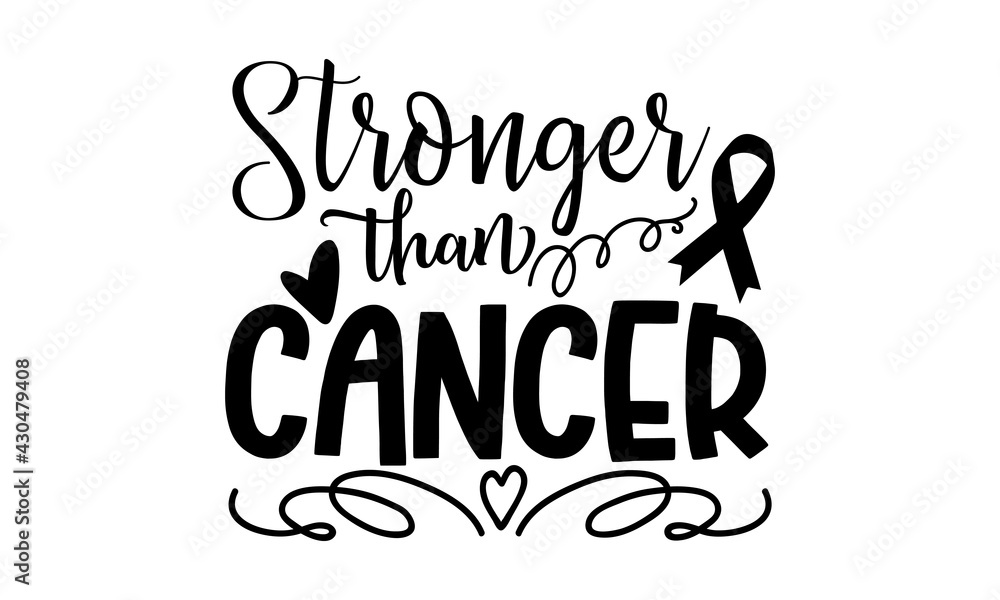 Stronger than cancer - Breast Cancer t shirts design, Hand drawn ...