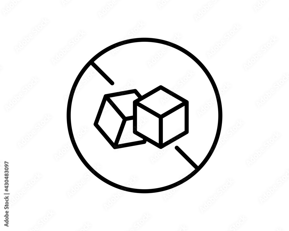 No Sugar free vector icon. Vector sugar cubes in circle icon for no ...