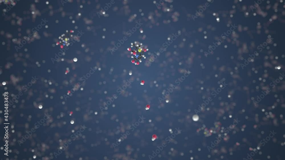 Amoxicillin molecule. Molecular model. Looping seamless 3d animation ...