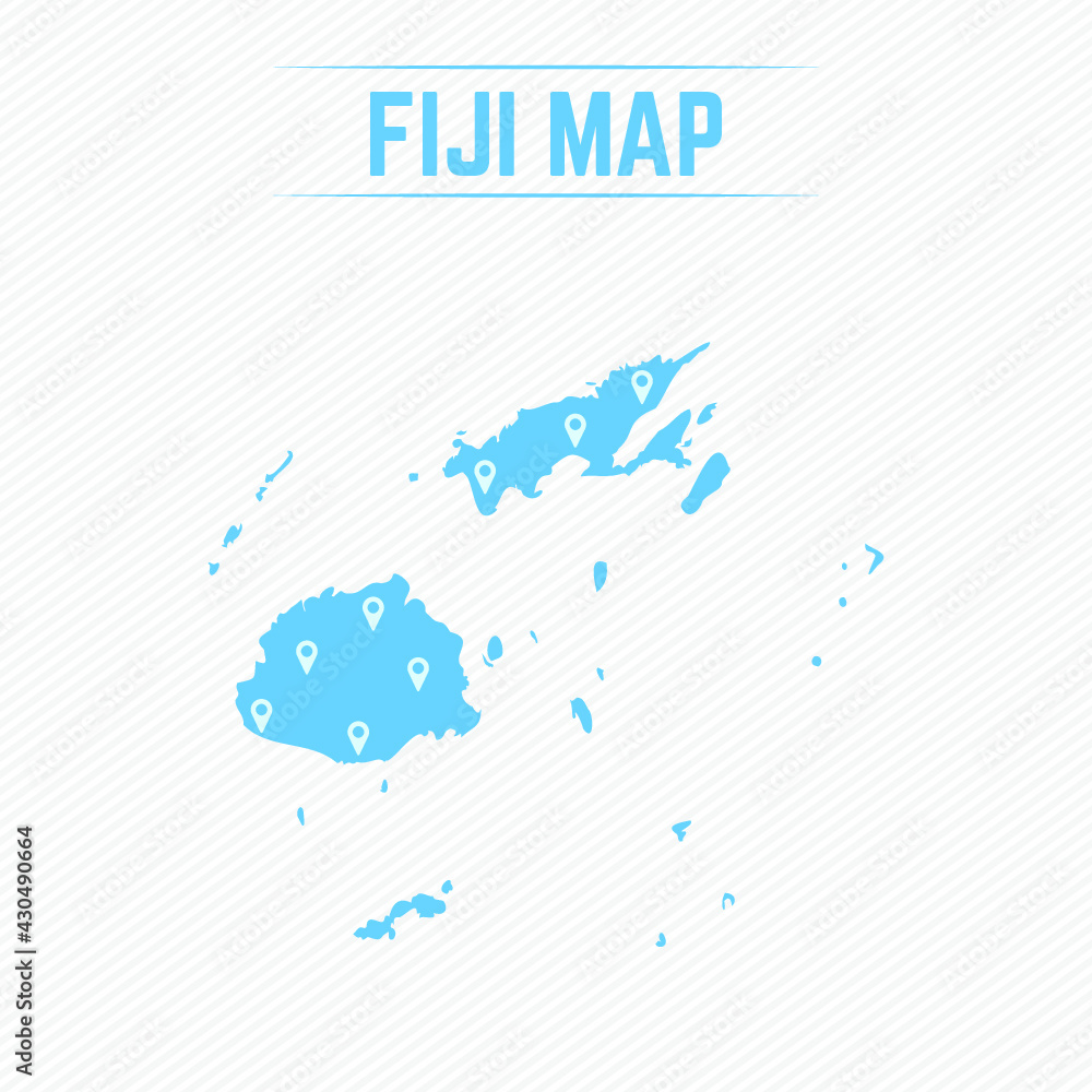 Naklejka fiji Simple Map With Map Icons #430490664 - Mapy Świata ...