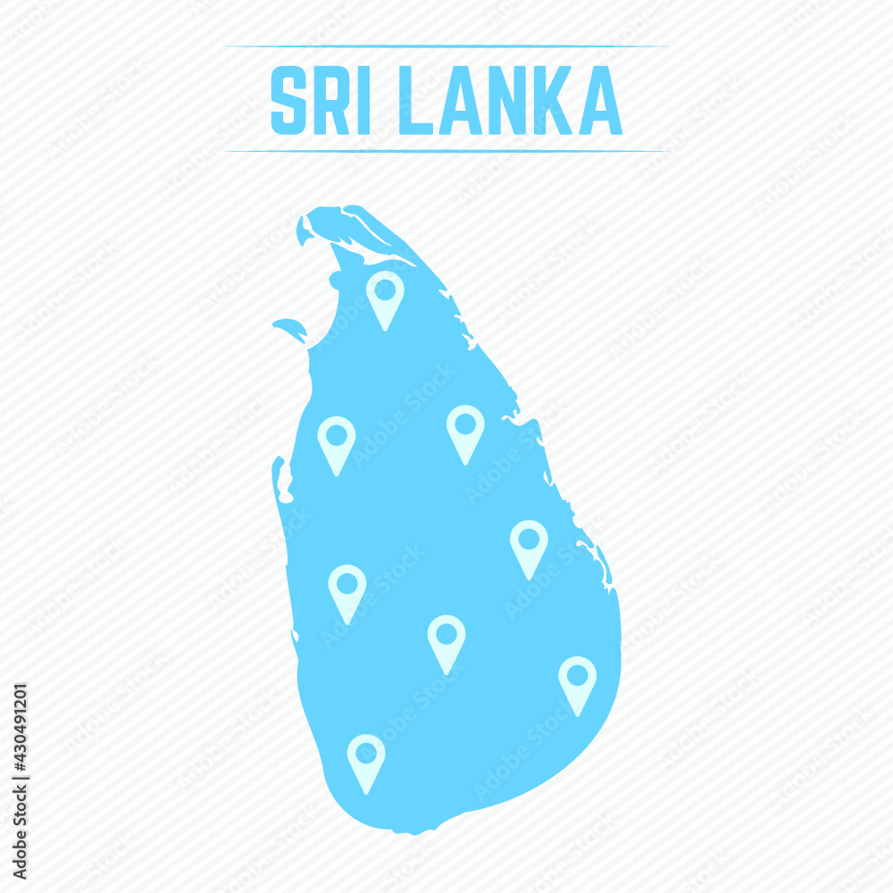Sri Lanka Simple Map With Map Icons Stock Vector | Adobe Stock