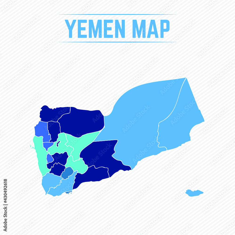 Yemen Detailed Map With Regions Stock Vector | Adobe Stock