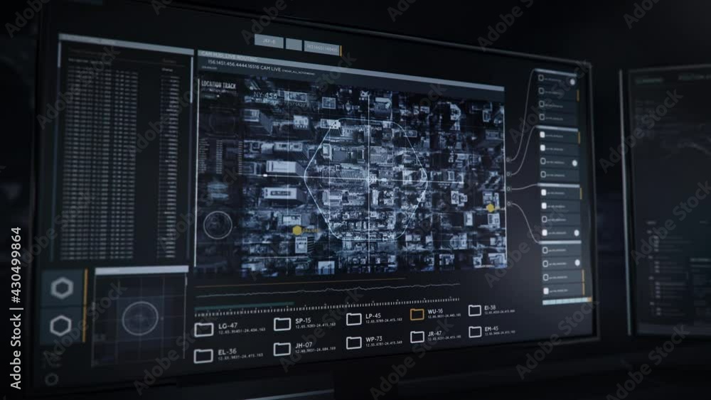 Advanced User Interface Of Tracking Computer Program. Radar Scanning a ...