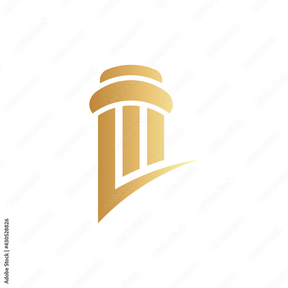 Pillar letter L flat logo template ready for use, suitable for law ...