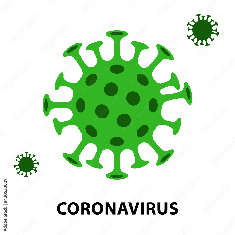 Covid-19 under the microscope. Cartoon virus from scanning electron ...