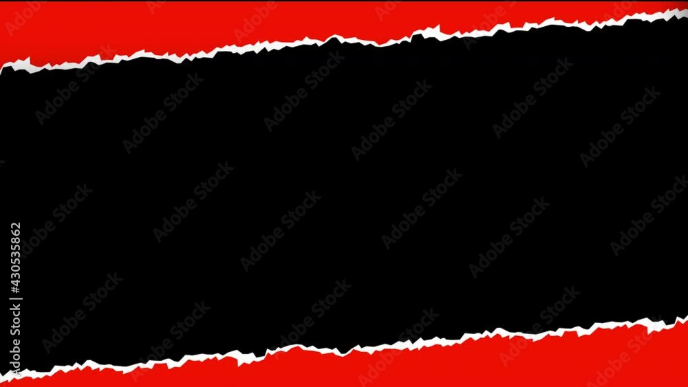 Looping animate red torn paper on black background. 4K Stock Video | Adobe Stock