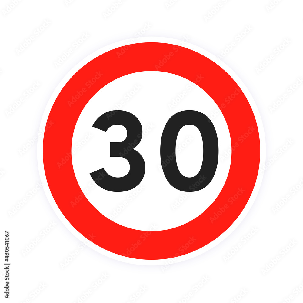 speed-limit-30-round-road-traffic-icon-sign-flat-style-design-vector