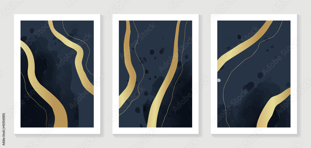 Abstract art and gold background vector. Watercolor and golden art ...