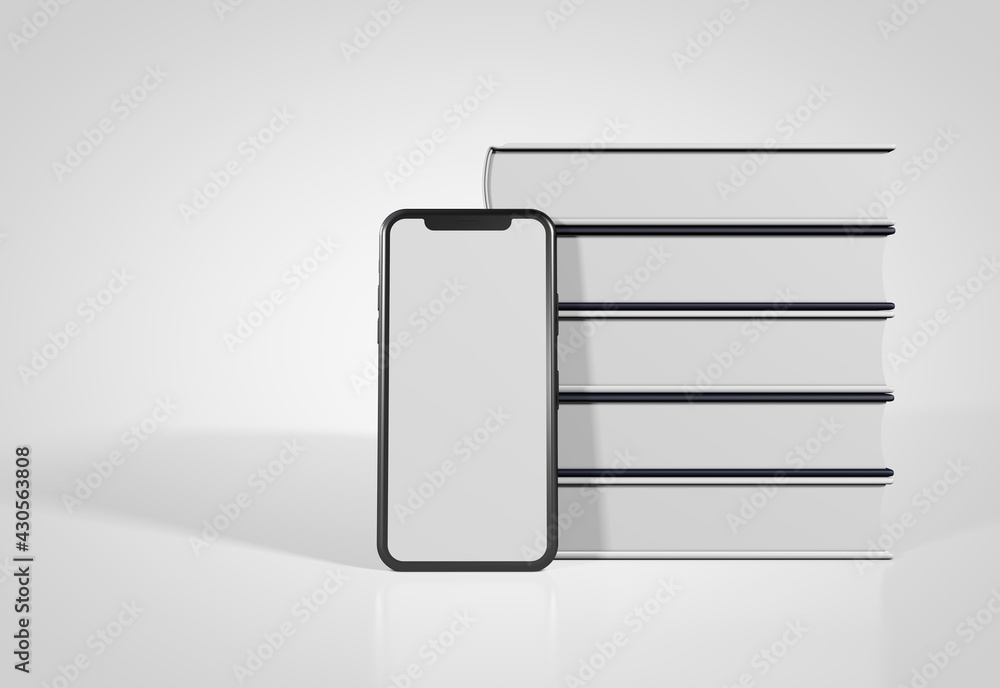 Minimalist modern 3d render illustration Realistic cell phones mockup ...