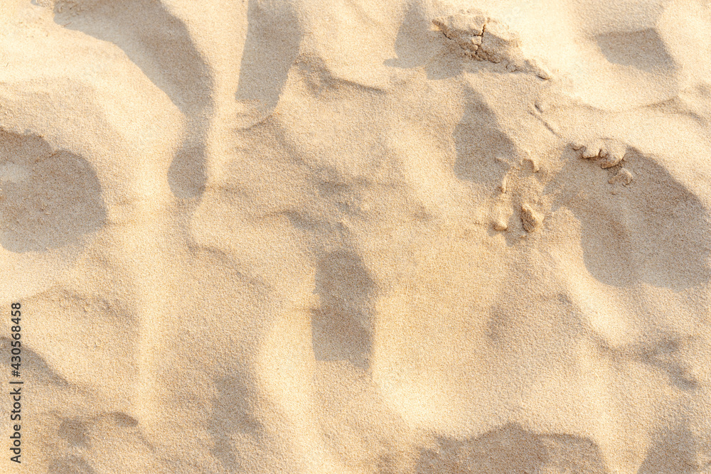 Sand texture background on the beach. Light beige sea sand texture ...