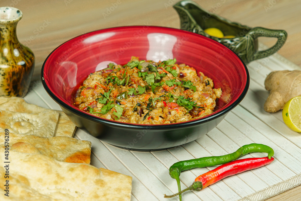 brain masala with roti Pakistani food Stock Photo | Adobe Stock