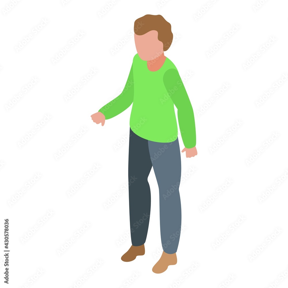 Disobedient kind boy icon. Isometric of Disobedient kind boy vector ...
