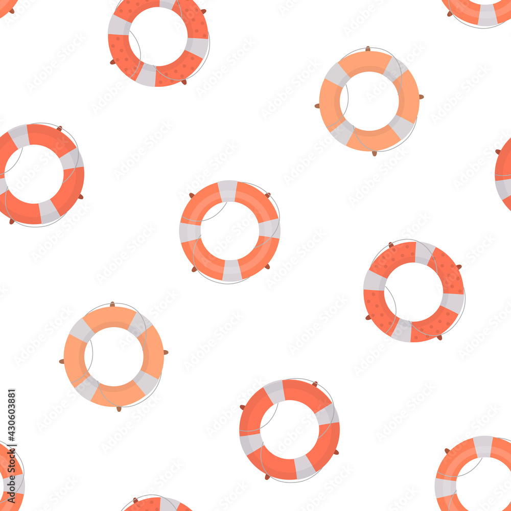 Seamless life preserver pattern. Colorful and cute design for summer ...