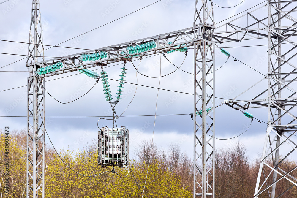 Substation line trap electric communication or high frequency stopper ...