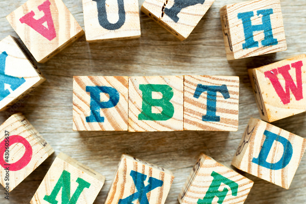 Alphabet letter block in word PBT (Abbreviation of Profit before tax ...