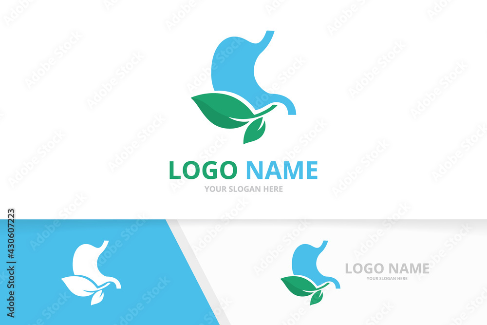 Business gastrointestinal tract logotype design. Ecological stomach and ...