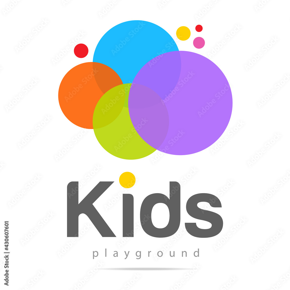 Abstract amazing vector kids logo design from colorful circles.Design ...