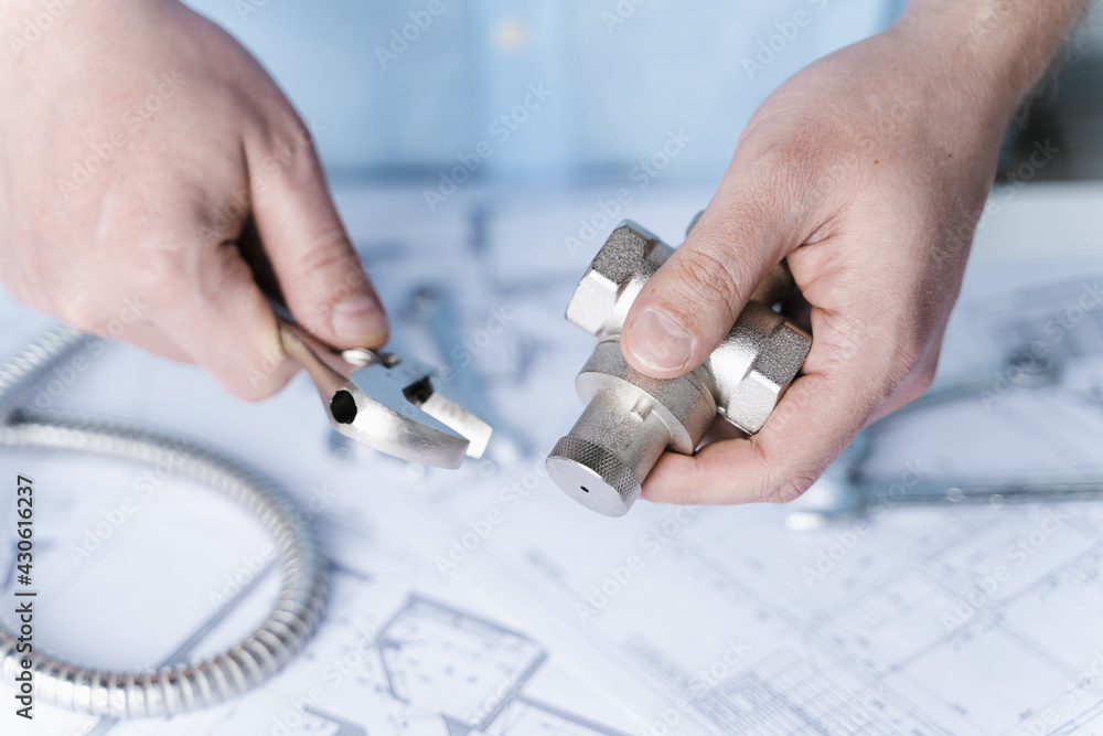 Plumbing project in house.Drawing,diagrams,plan of water supply of ...