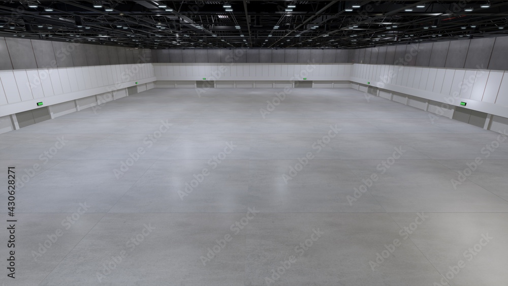 Empty hall exhibition center. backdrop for exhibition stands.3d render ...