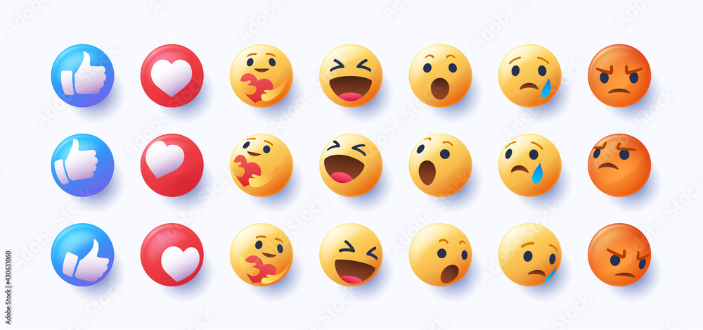 3d emoji in various points of view Stock Vector | Adobe Stock
