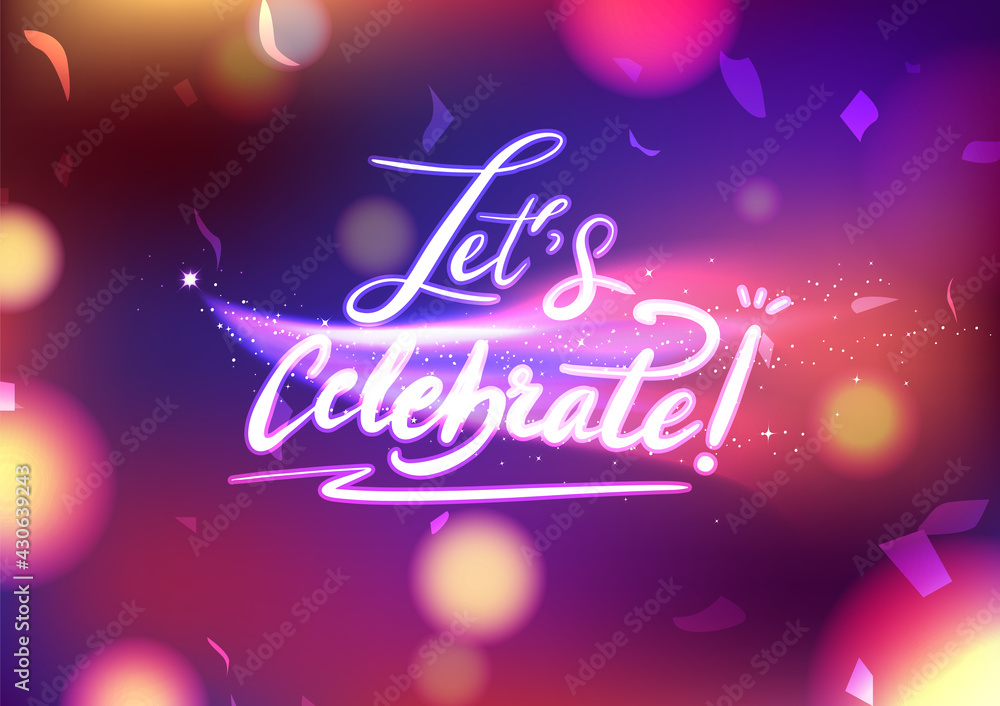 Celebration, stars glittery, party Bokeh abstract background with ...
